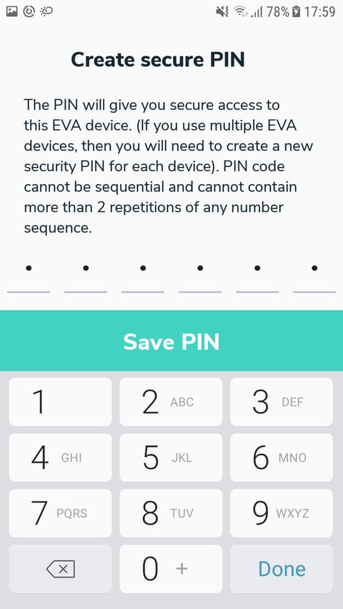 EVA App - Login to the EVA App with an existing user