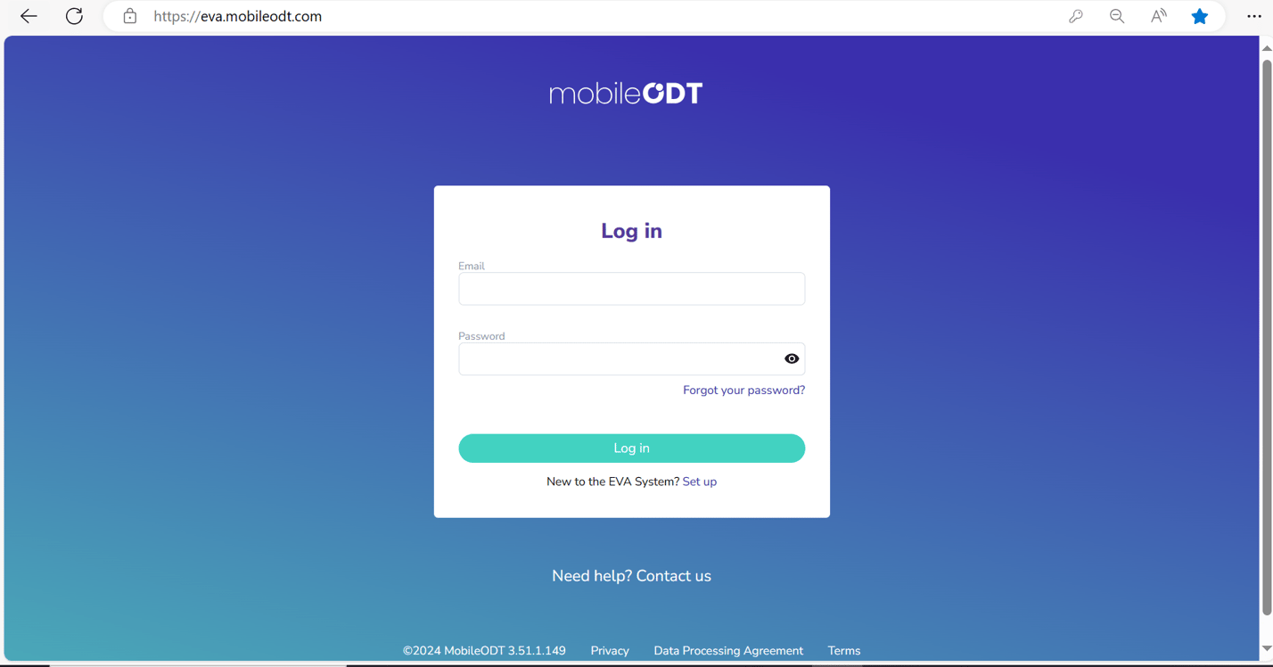 EVA Portal - Login to the EVA Portal